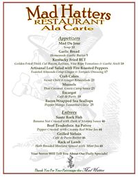 Mad Hatters | Our Menus