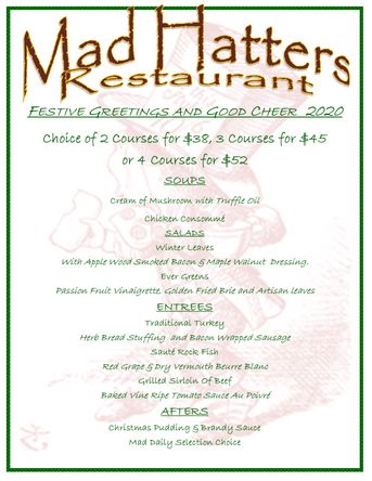 Mad Hatters | Our Menus