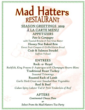 Mad Hatters | Our Menus