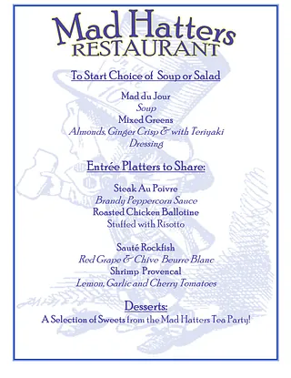 Mad Hatters | Our Menus